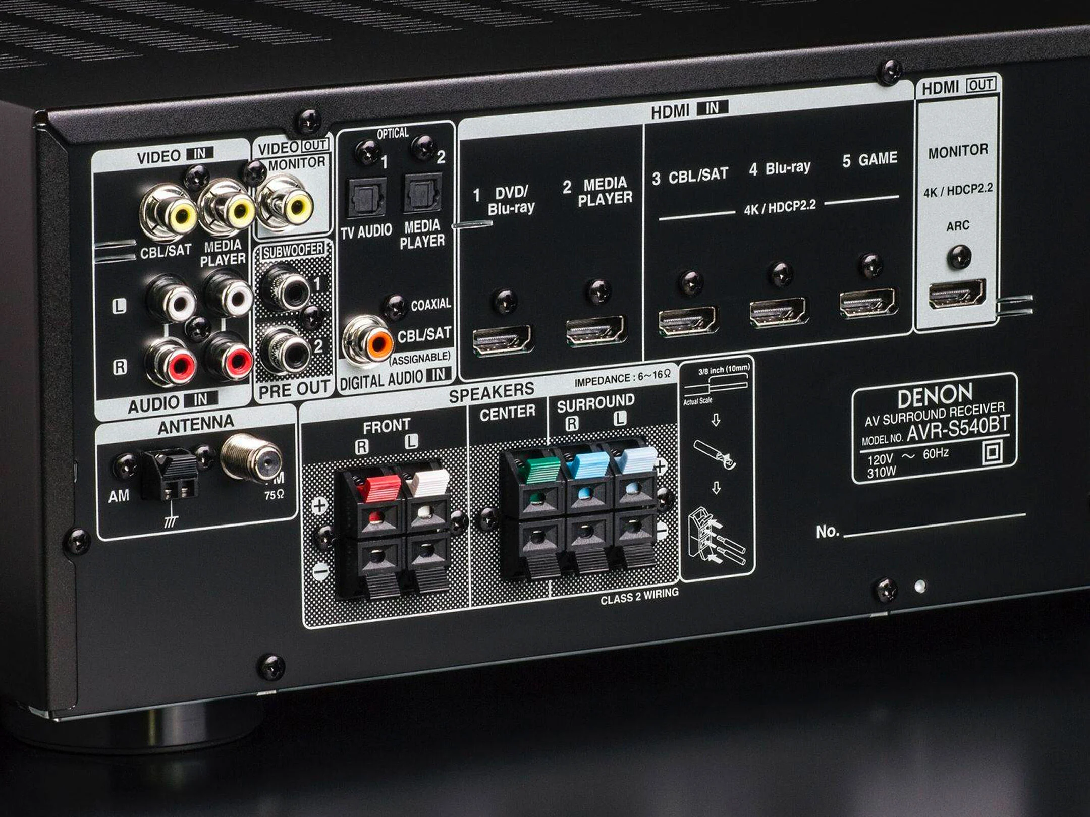 AVR-S540BT - 5.2 Ch. 70W 4K AV Receiver with Bluetooth | Denon - United ...